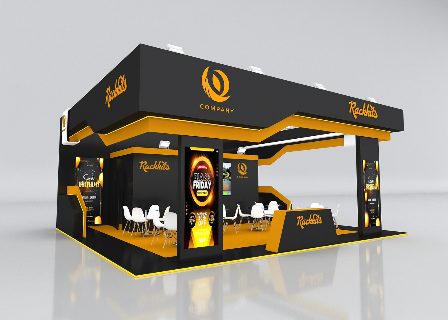 3D stall height 400 cm model - TurboSquid 1590605