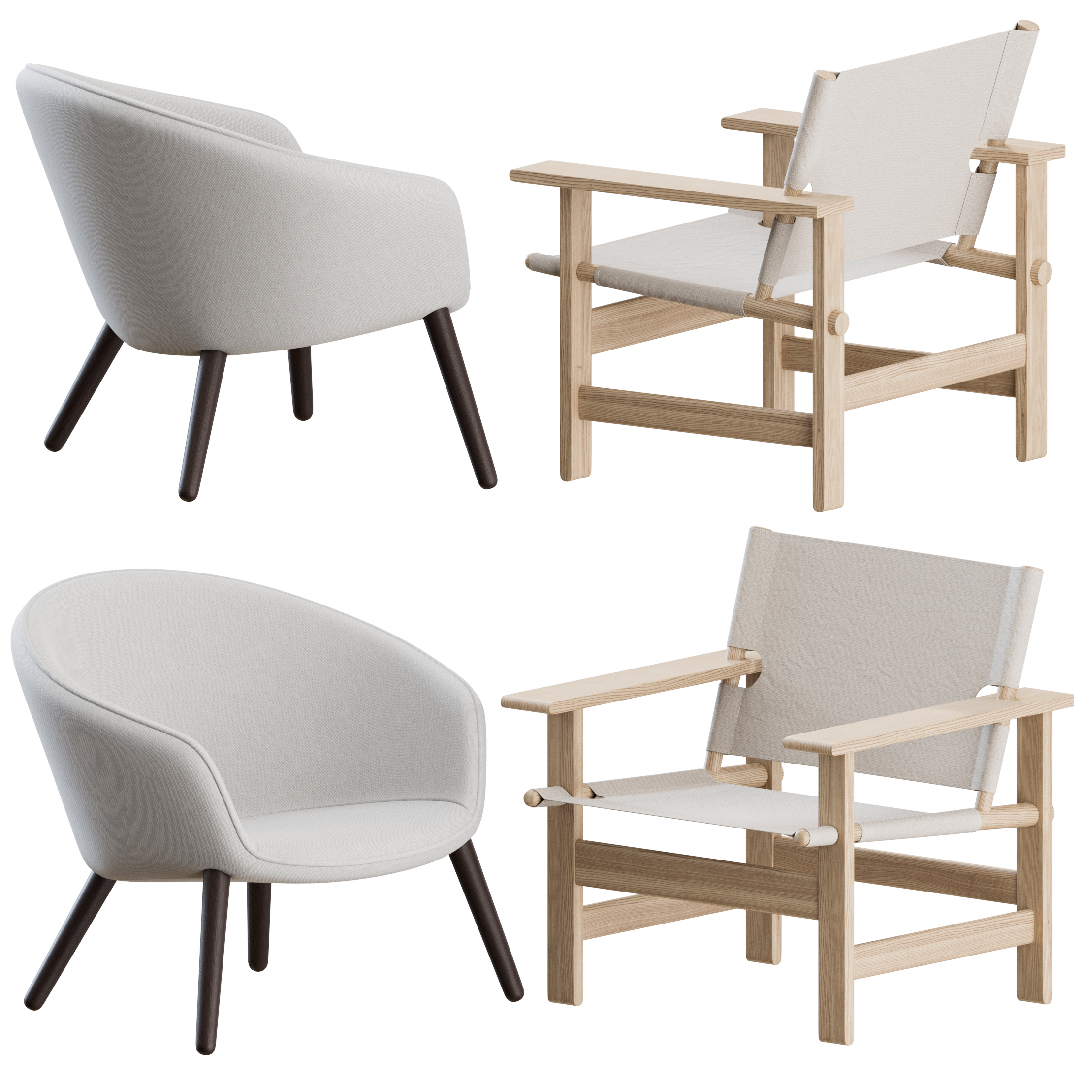 3D chairs ditzel lounge fredericia model - TurboSquid 1590729