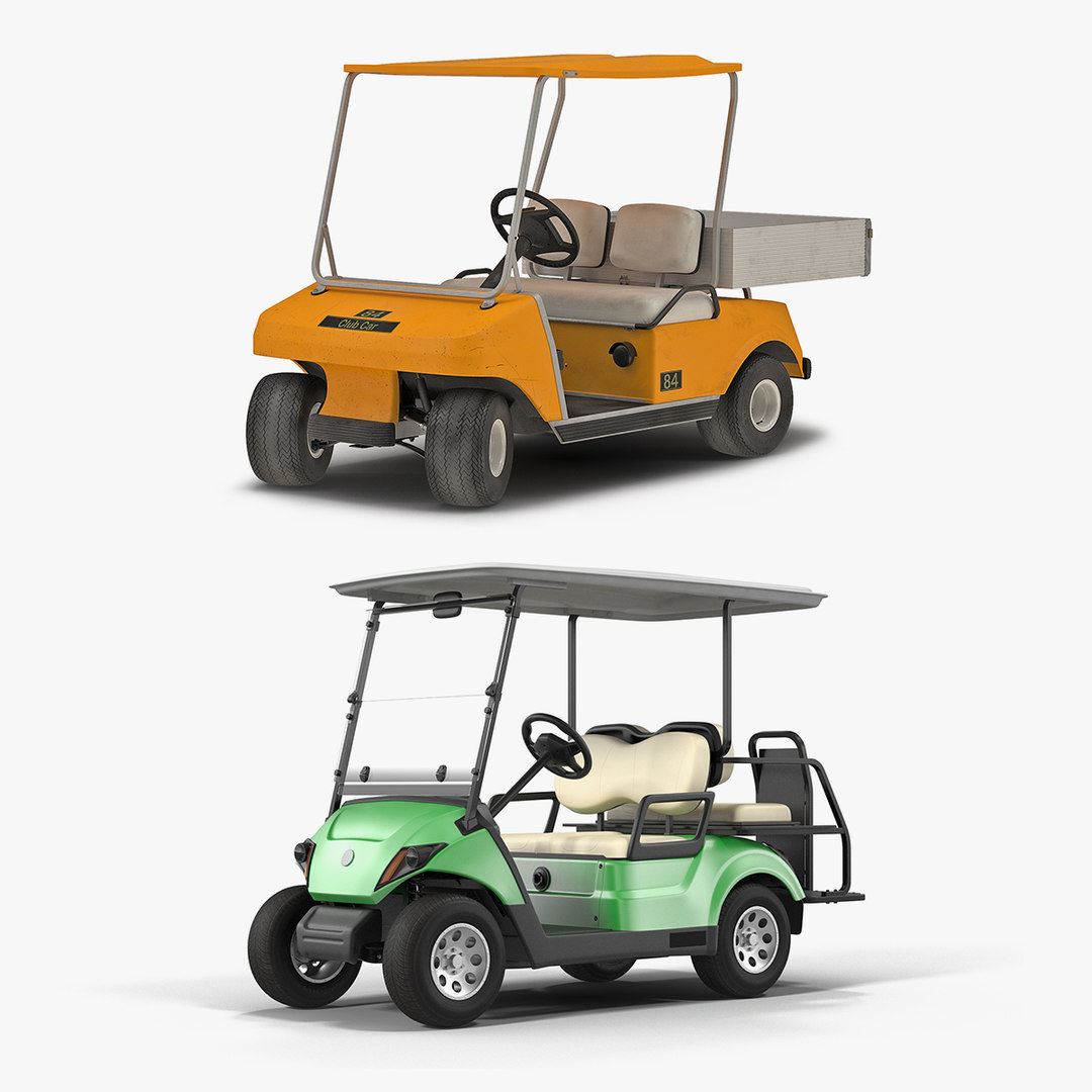 3D model rigged golf carts vehicle car - TurboSquid 1591521