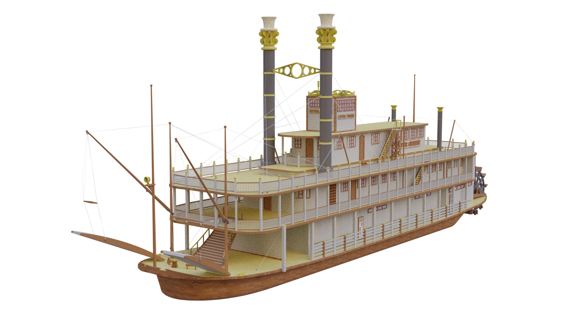 3D river steamer model - TurboSquid 1590935