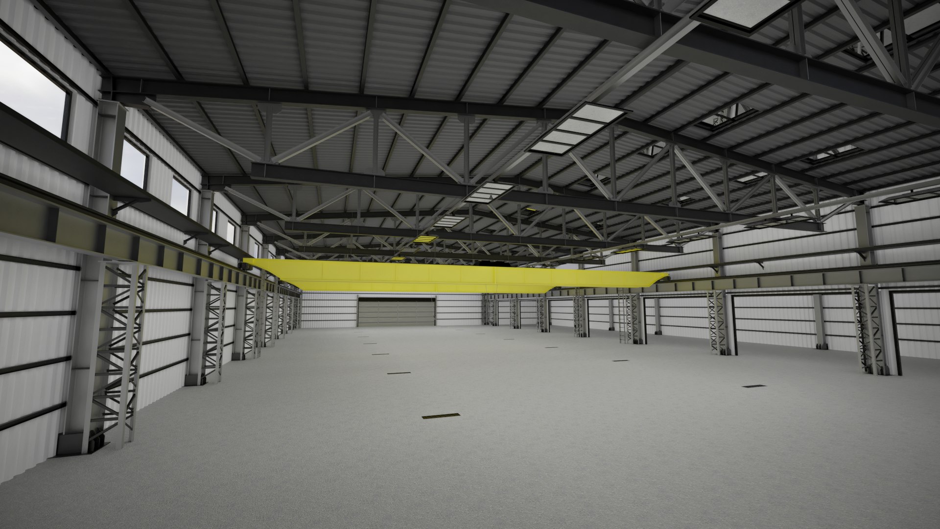 Industrial hall building steel structure 3D model - TurboSquid 1591119