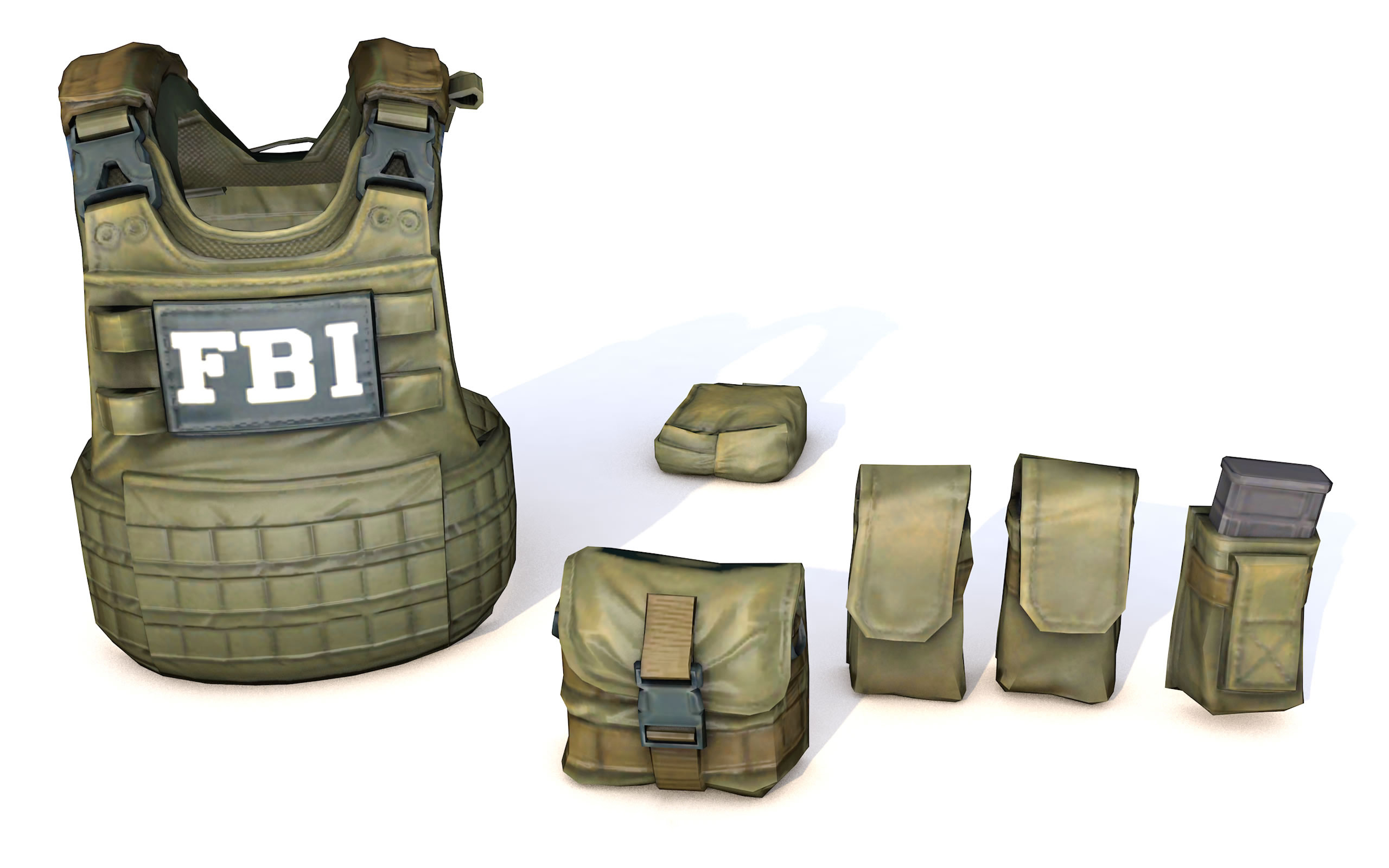 Equipamento tático colete do FBI Modelo 3D - TurboSquid 1591138