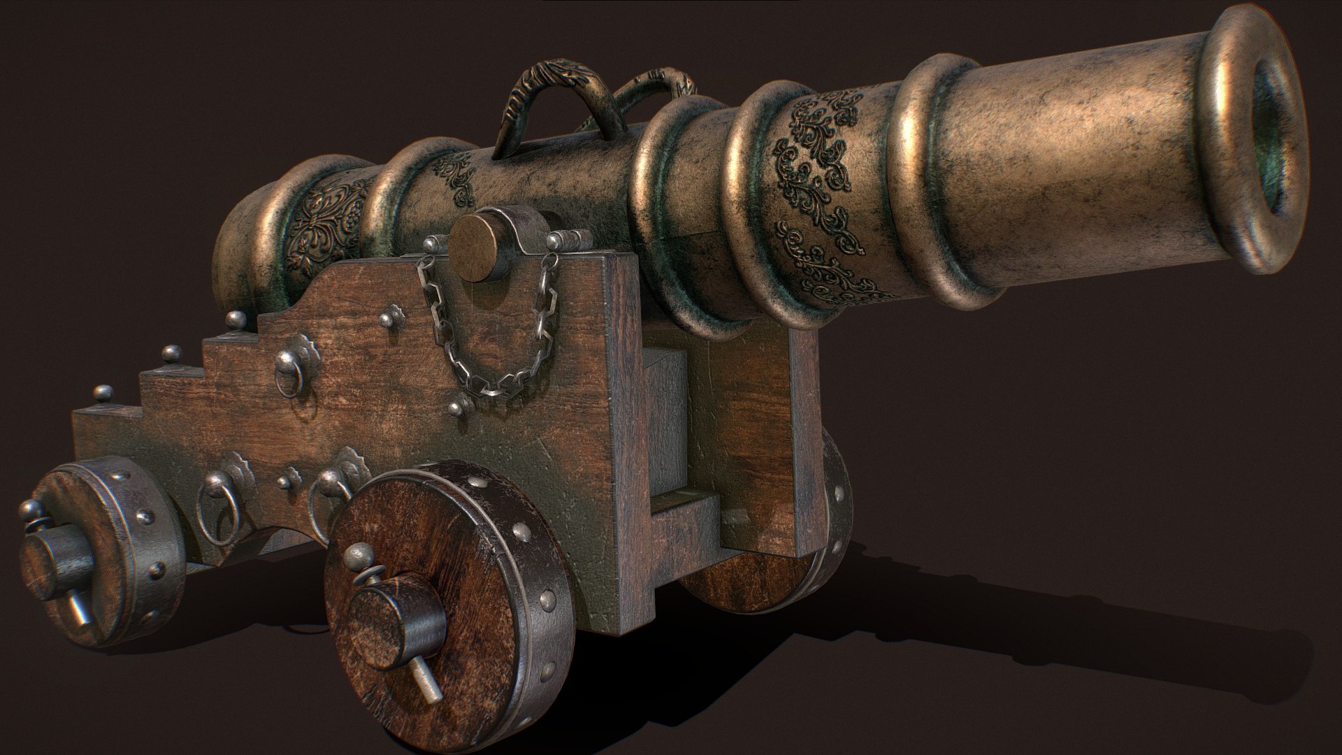 Antique cannon naval 3D - TurboSquid 1252219