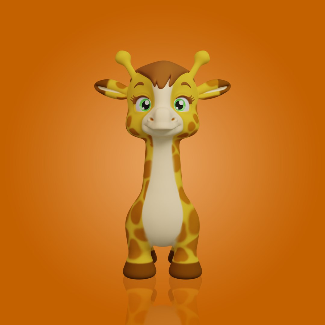 Cartoon giraffe 3D - TurboSquid 1591516