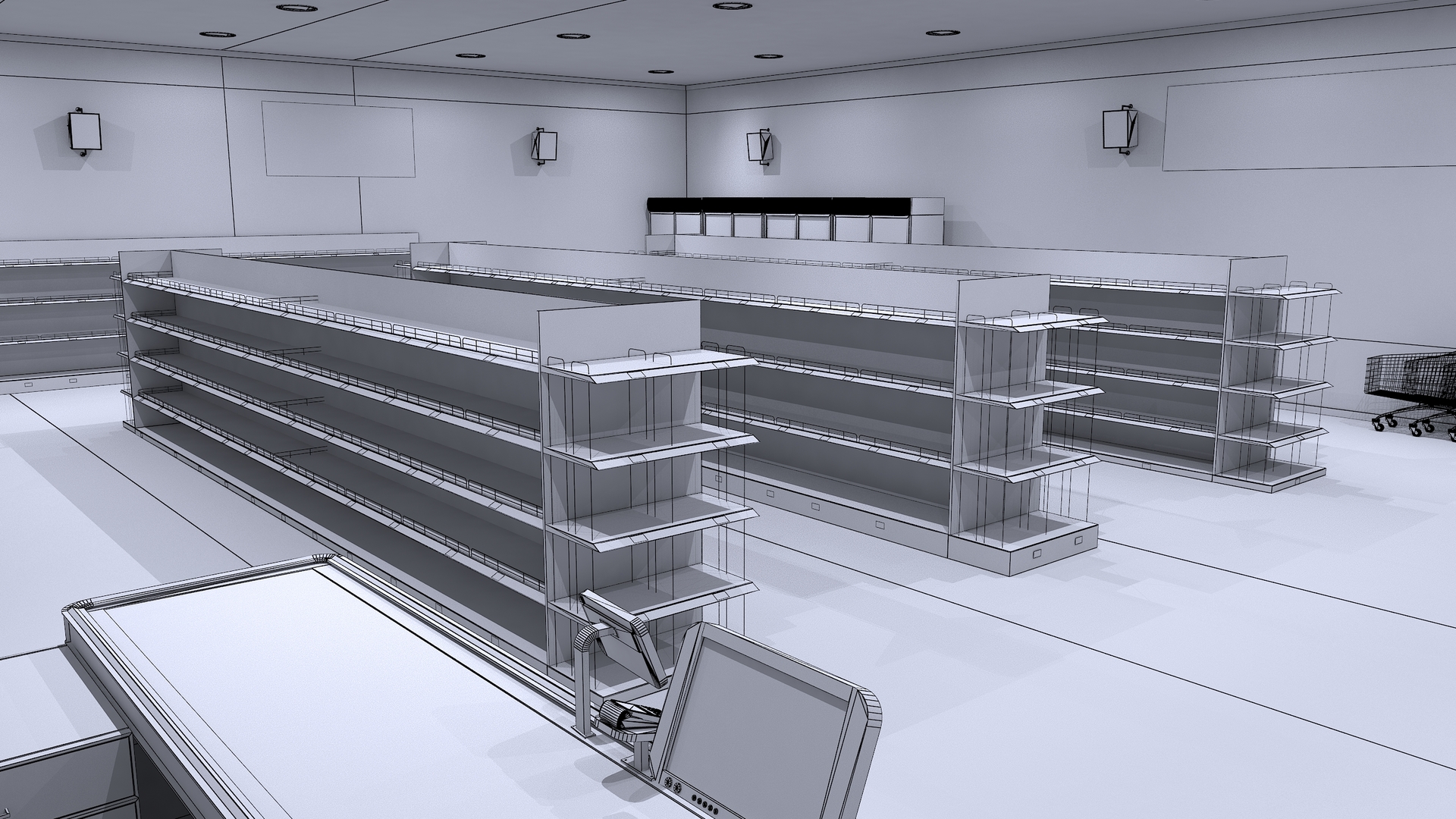 Supermarket store 3D model - TurboSquid 1591487