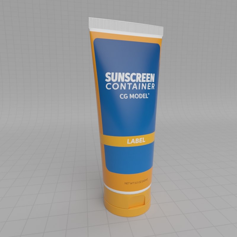 3D model sunscreen container - TurboSquid 1591811