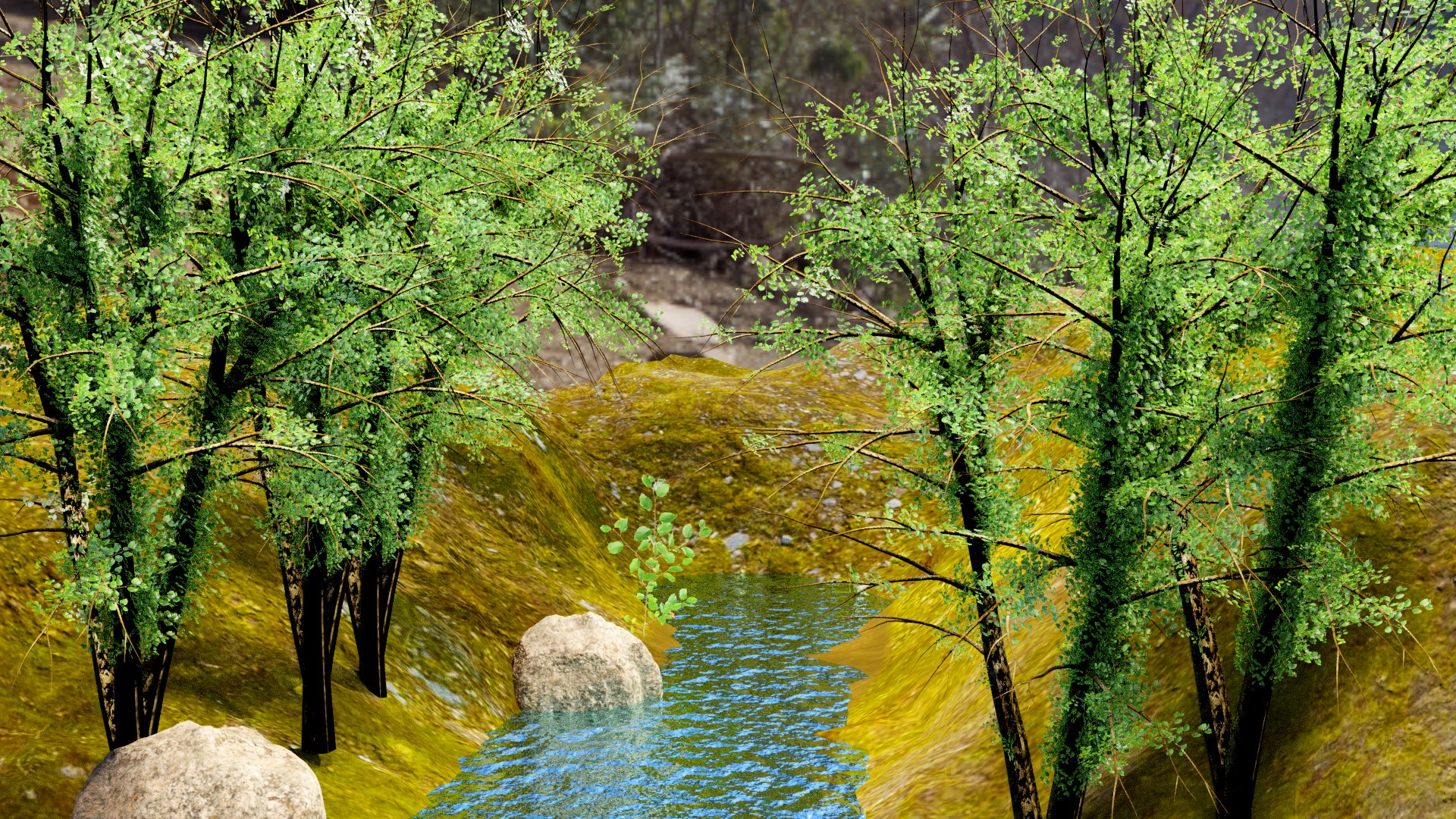 3D model trees pond - TurboSquid 1592784