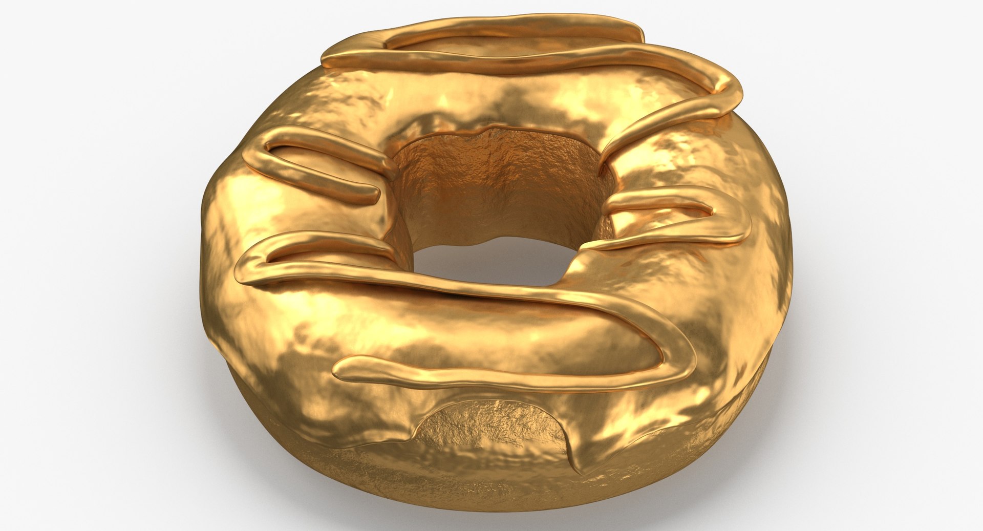 3D donut 05 gold - TurboSquid 1592525