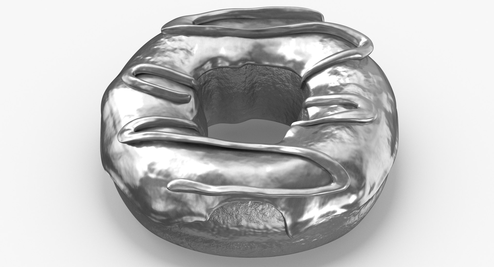 Donut 05 silver 3D - TurboSquid 1592526