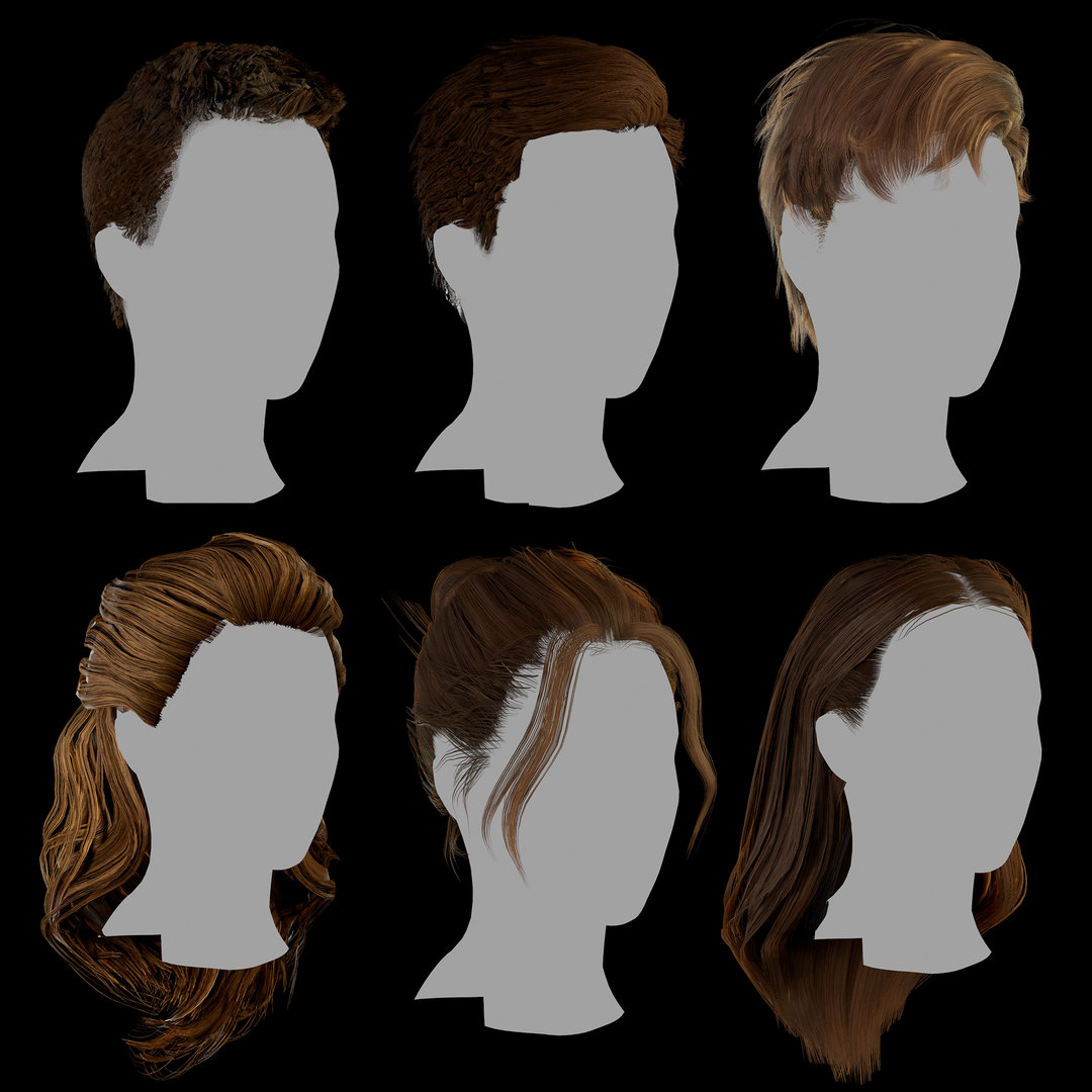 3D hair layered low-poly - - TurboSquid 1592945