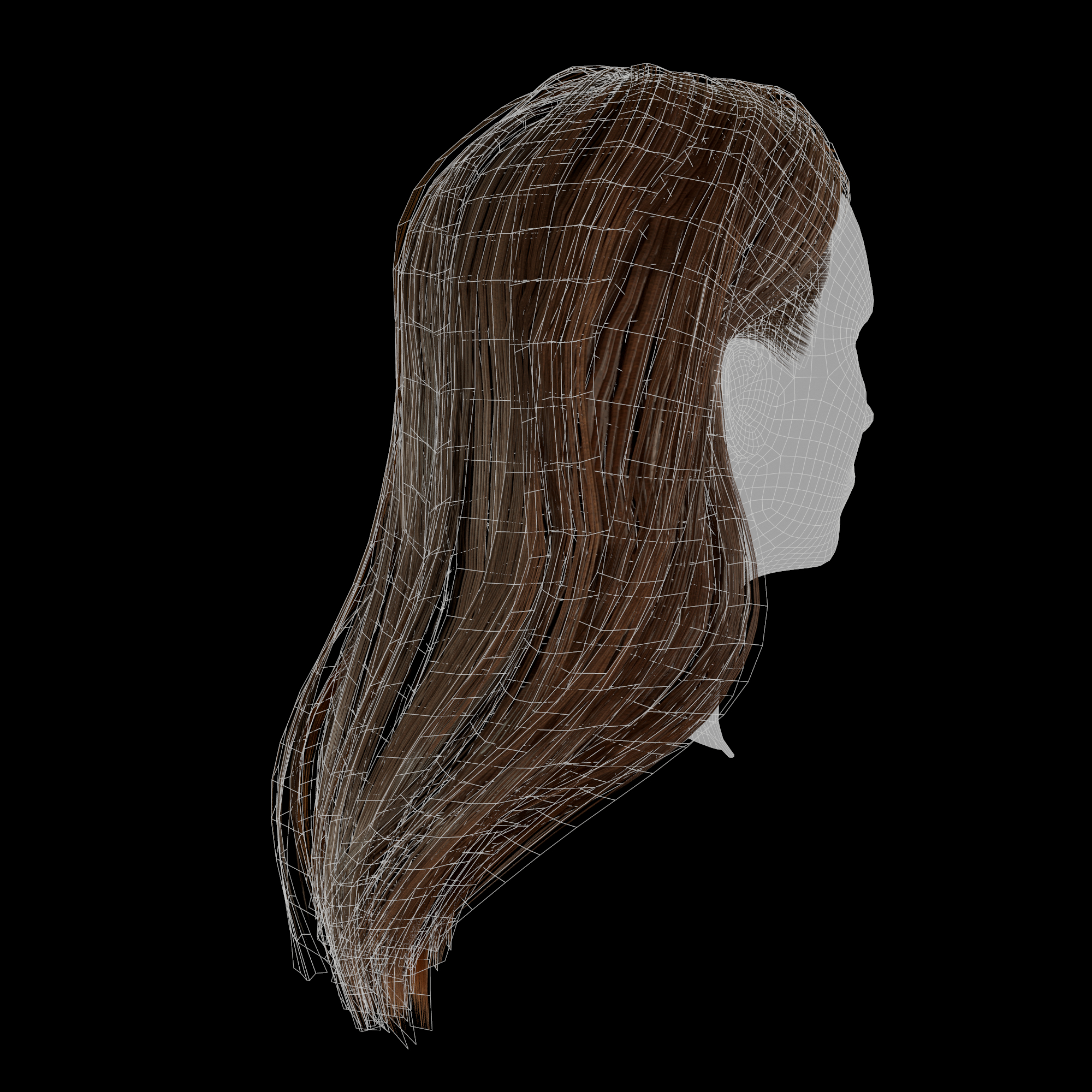 3D hairstyle layered hair middle - TurboSquid 1592922