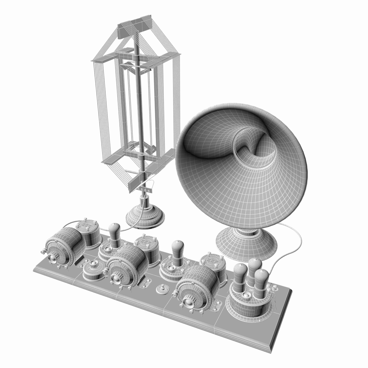 Set atwater kent radio model - TurboSquid 1593175