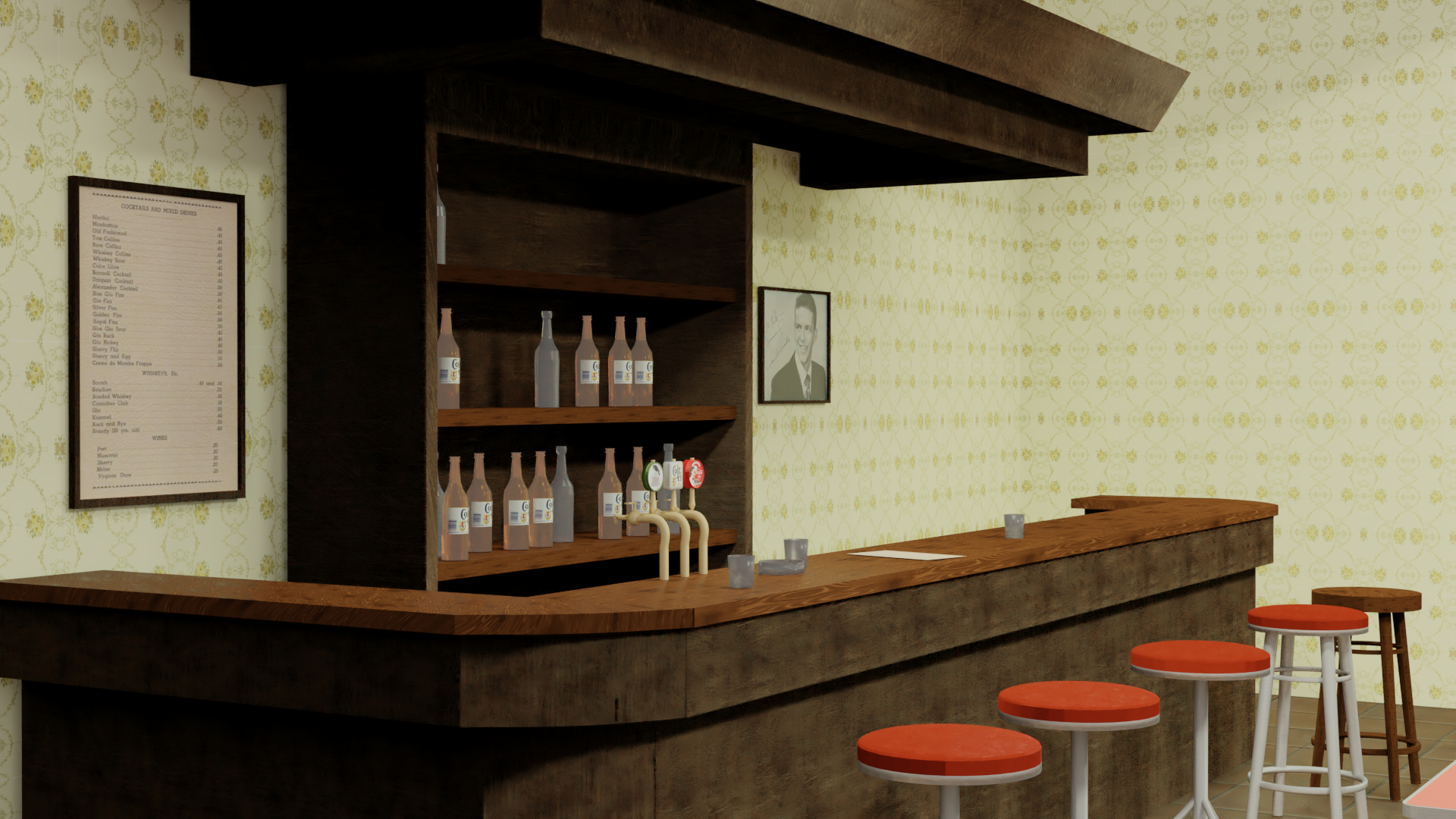 Old bar counter 3D model - TurboSquid 1593173