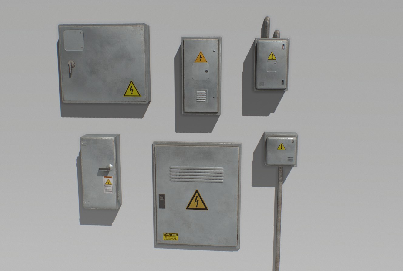 Pack electrical boxes 3D model - TurboSquid 1593231