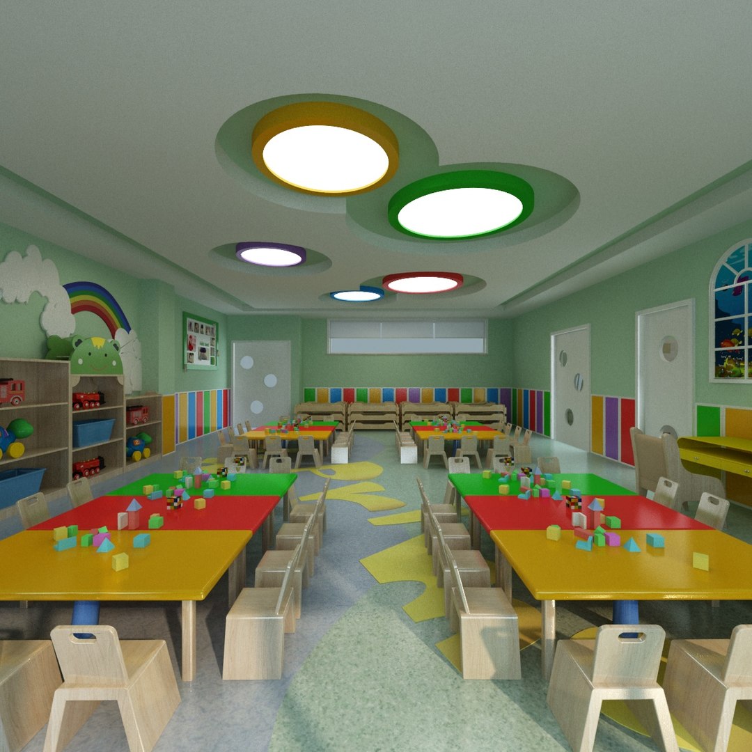 Interior scene kindergarden classroom model - TurboSquid 1593302
