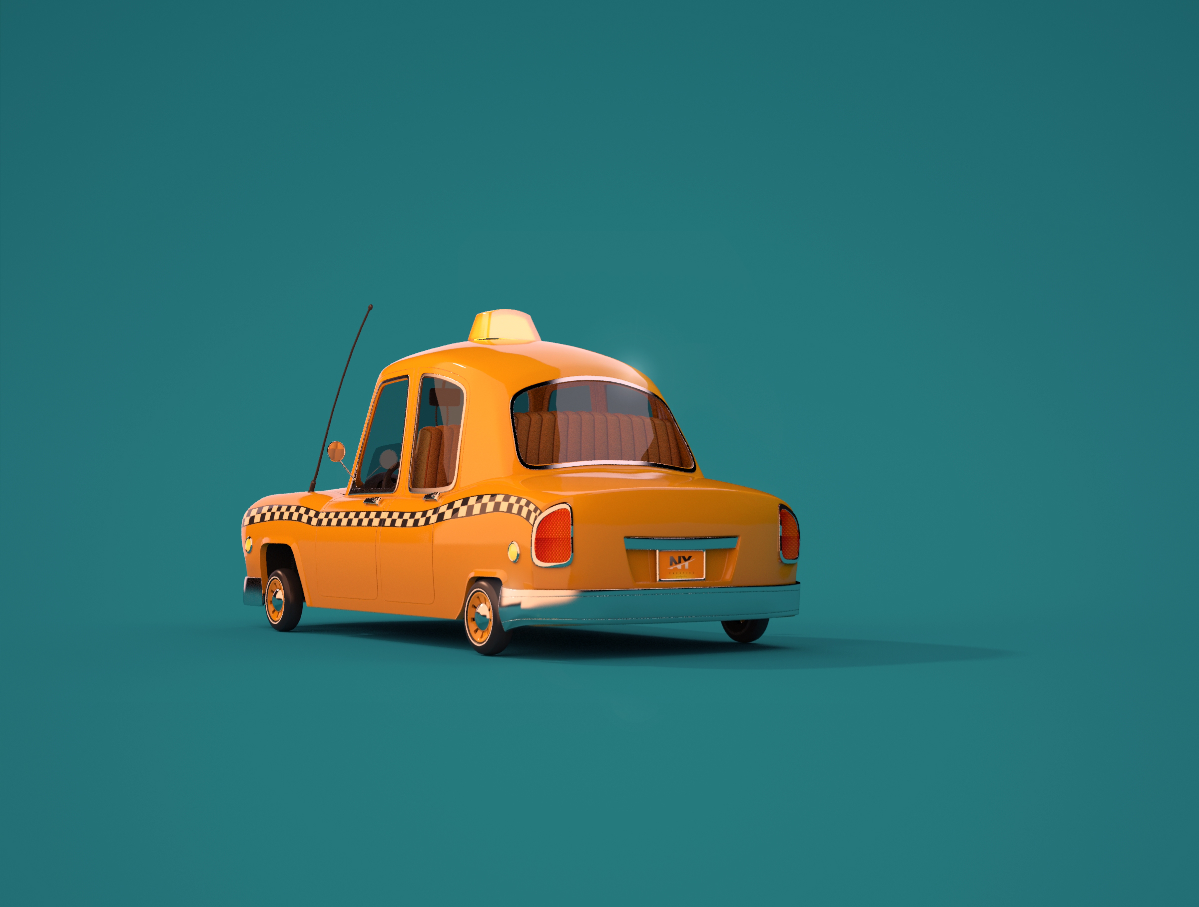 Cartoon taxi car 3D - TurboSquid 1593354