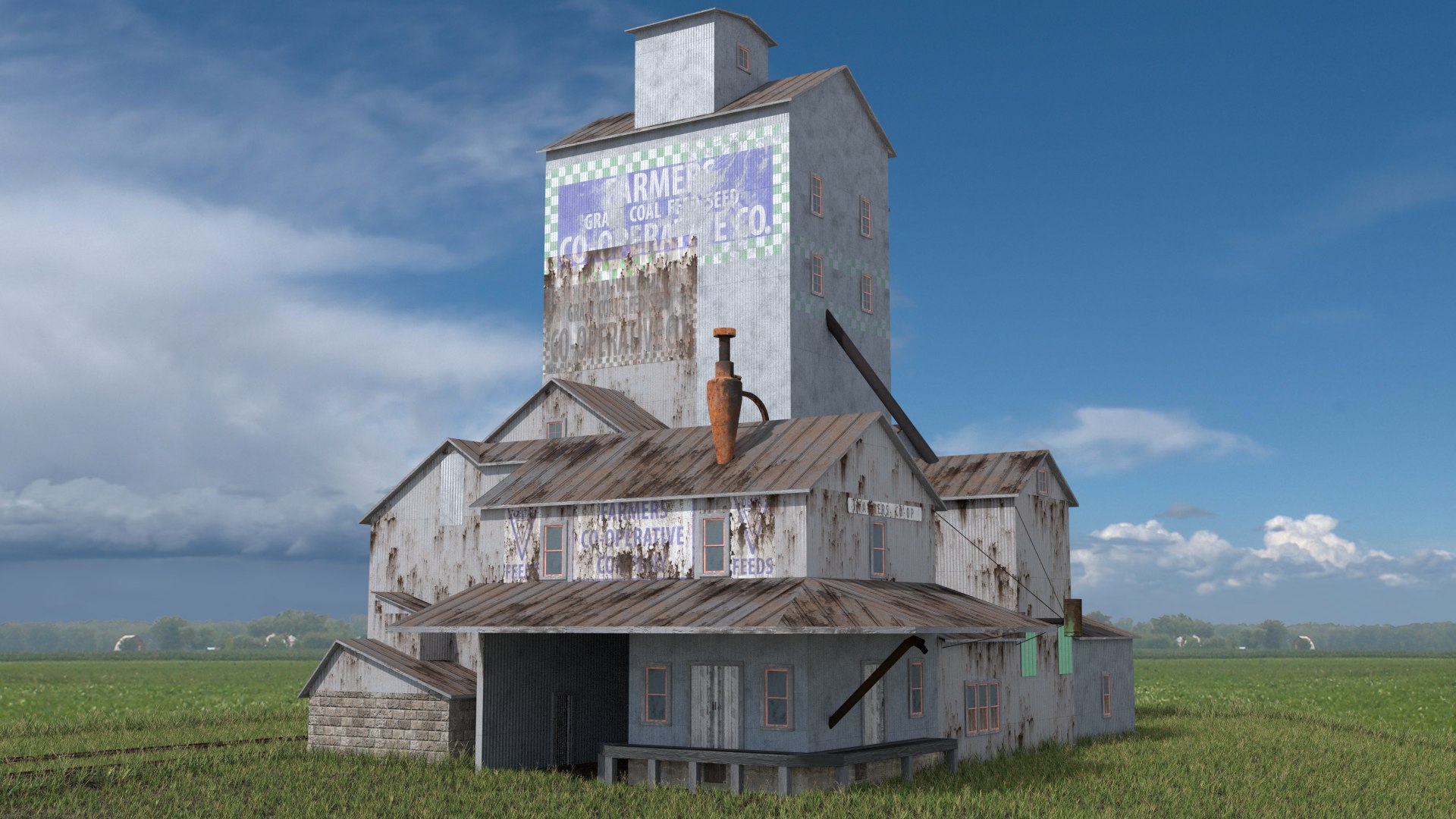 Old grain elevator 3D - TurboSquid 1593388