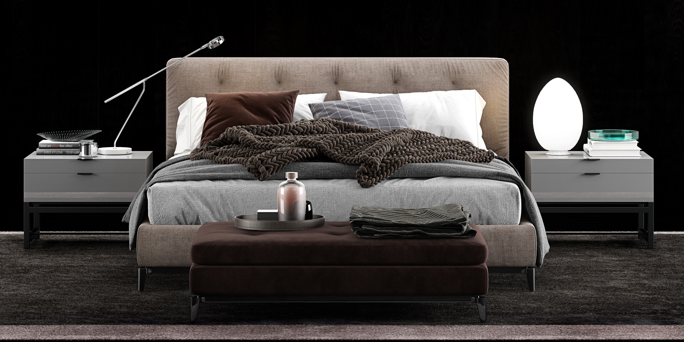 3D minotti andersen bed quilt - TurboSquid 1593513