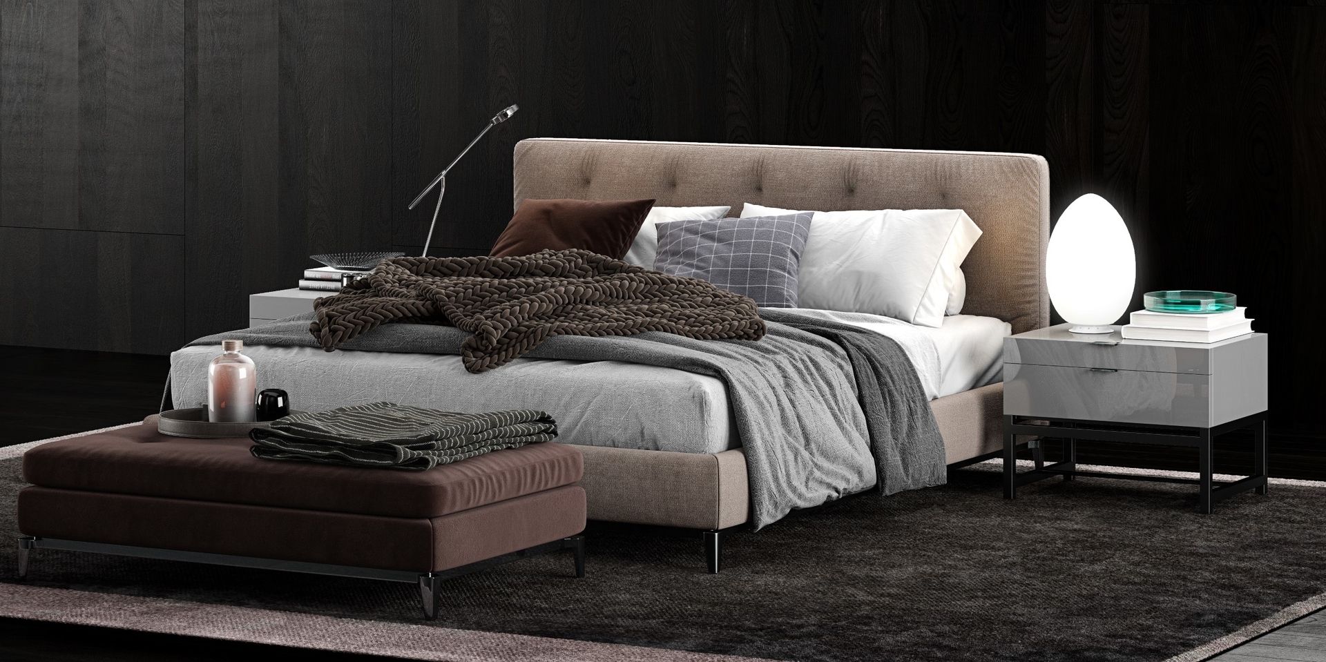 3D minotti andersen bed quilt - TurboSquid 1593513