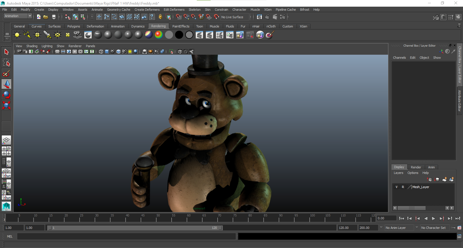 Freddy fazbear 2015 3D - TurboSquid 1593827