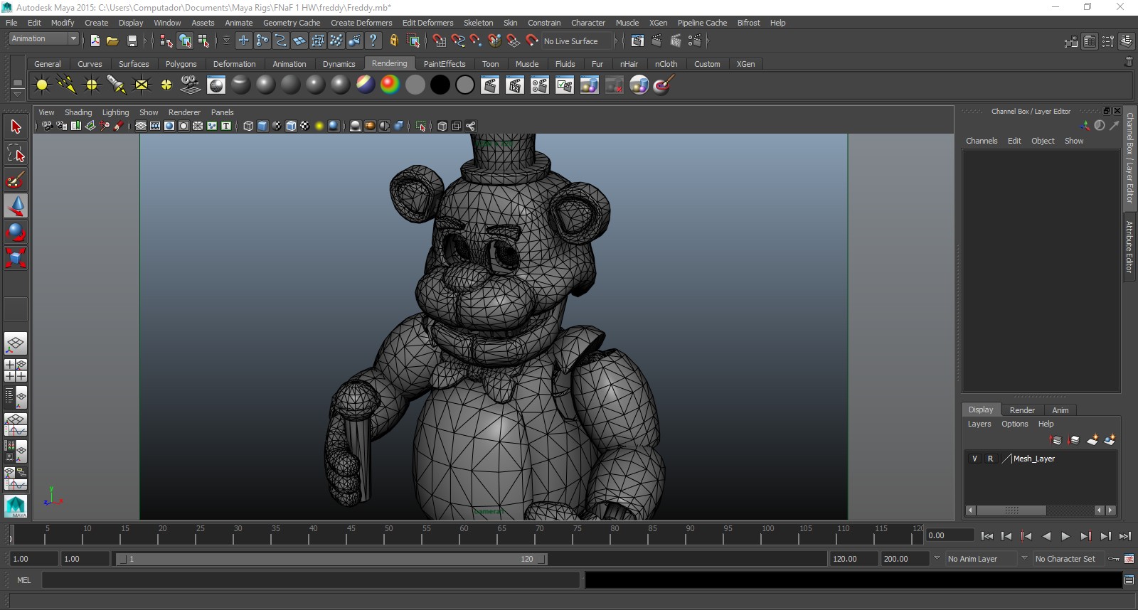 Freddy fazbear 2015 3D - TurboSquid 1593827