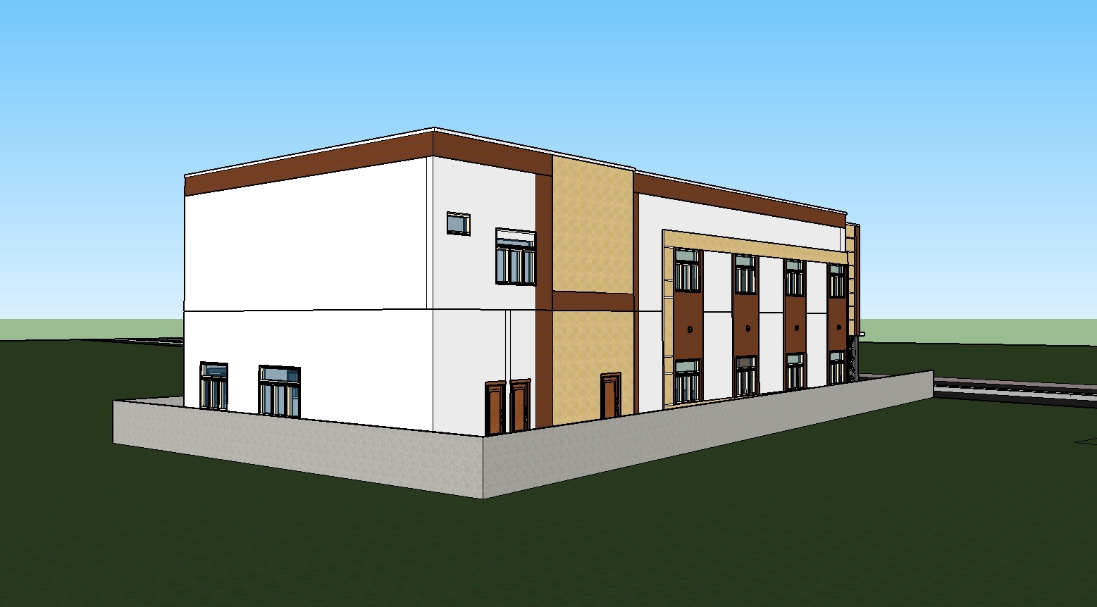 MARRIAGE HALL or COMMUNITY HALL ELEVATION 3D-Modell - TurboSquid 1593928