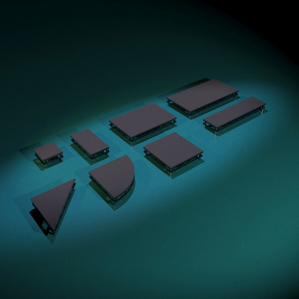 stage footlights shell shape 3d 3ds