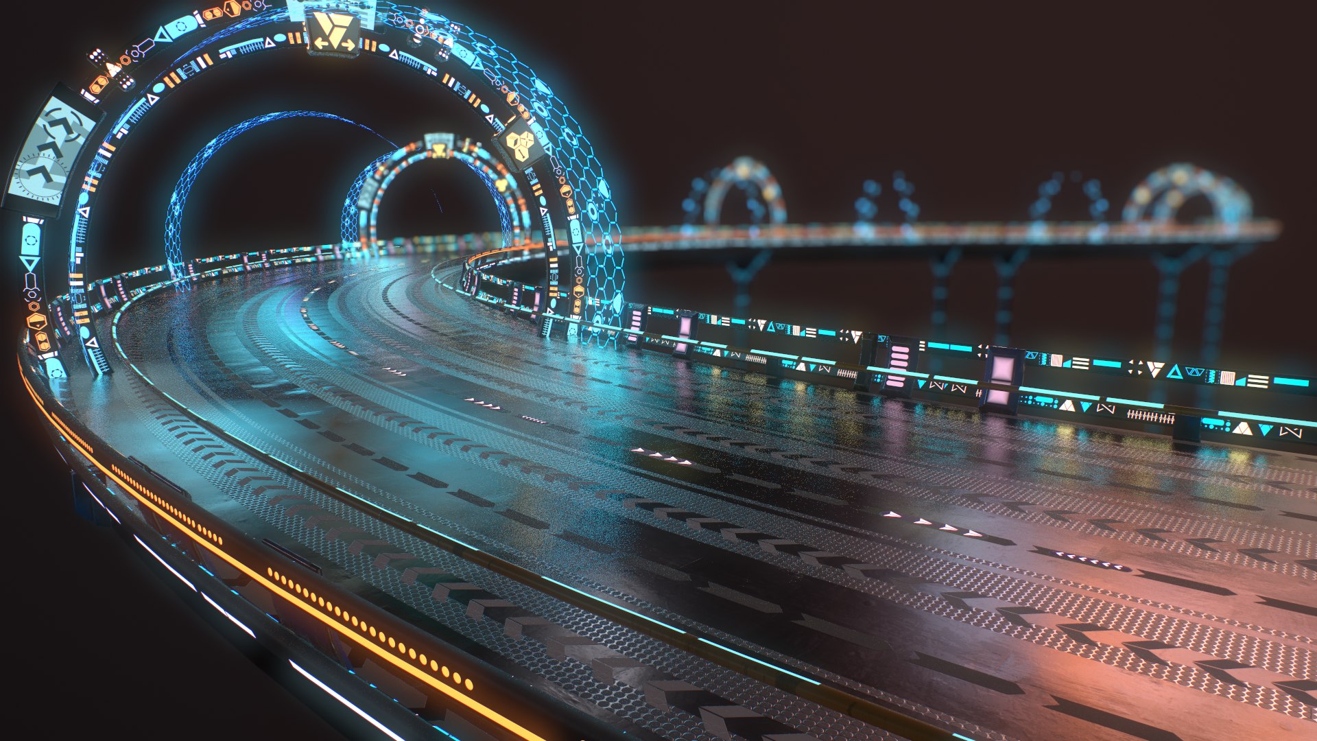 Modular sci-fi highway 3D - TurboSquid 1594313