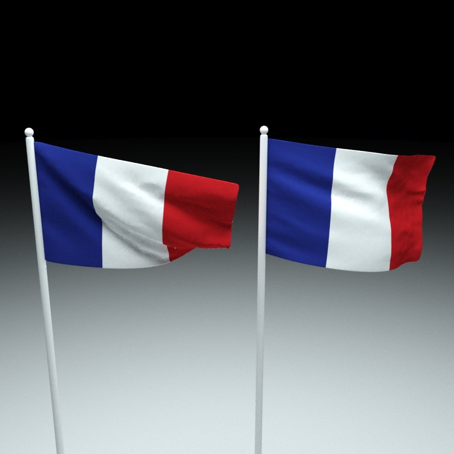 3D french flag model - TurboSquid 1594471