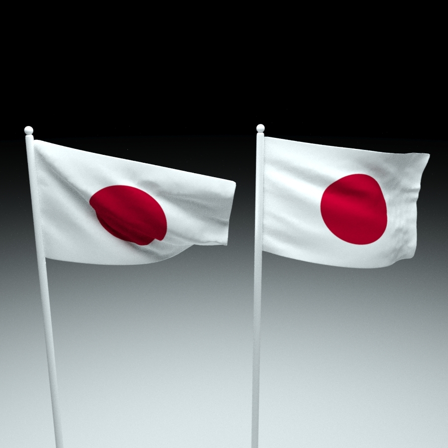 Japan flag 3D model - TurboSquid 1594578