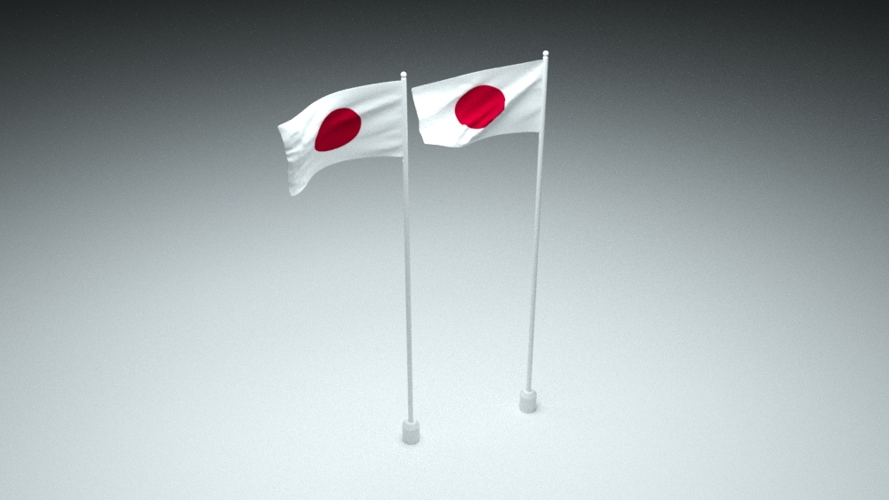 Japan flag 3D model - TurboSquid 1594578