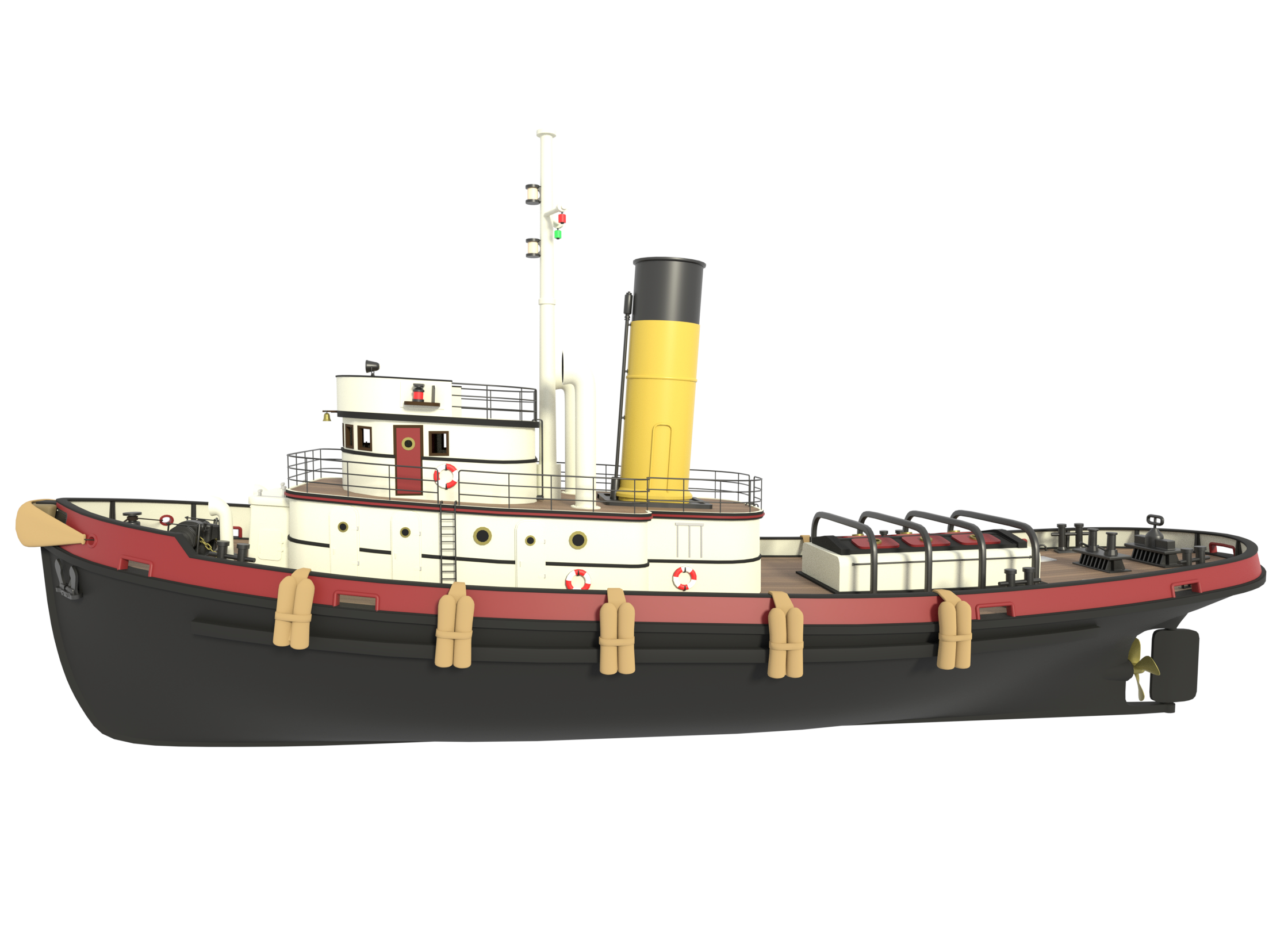 3D steam tug boat - TurboSquid 1594719