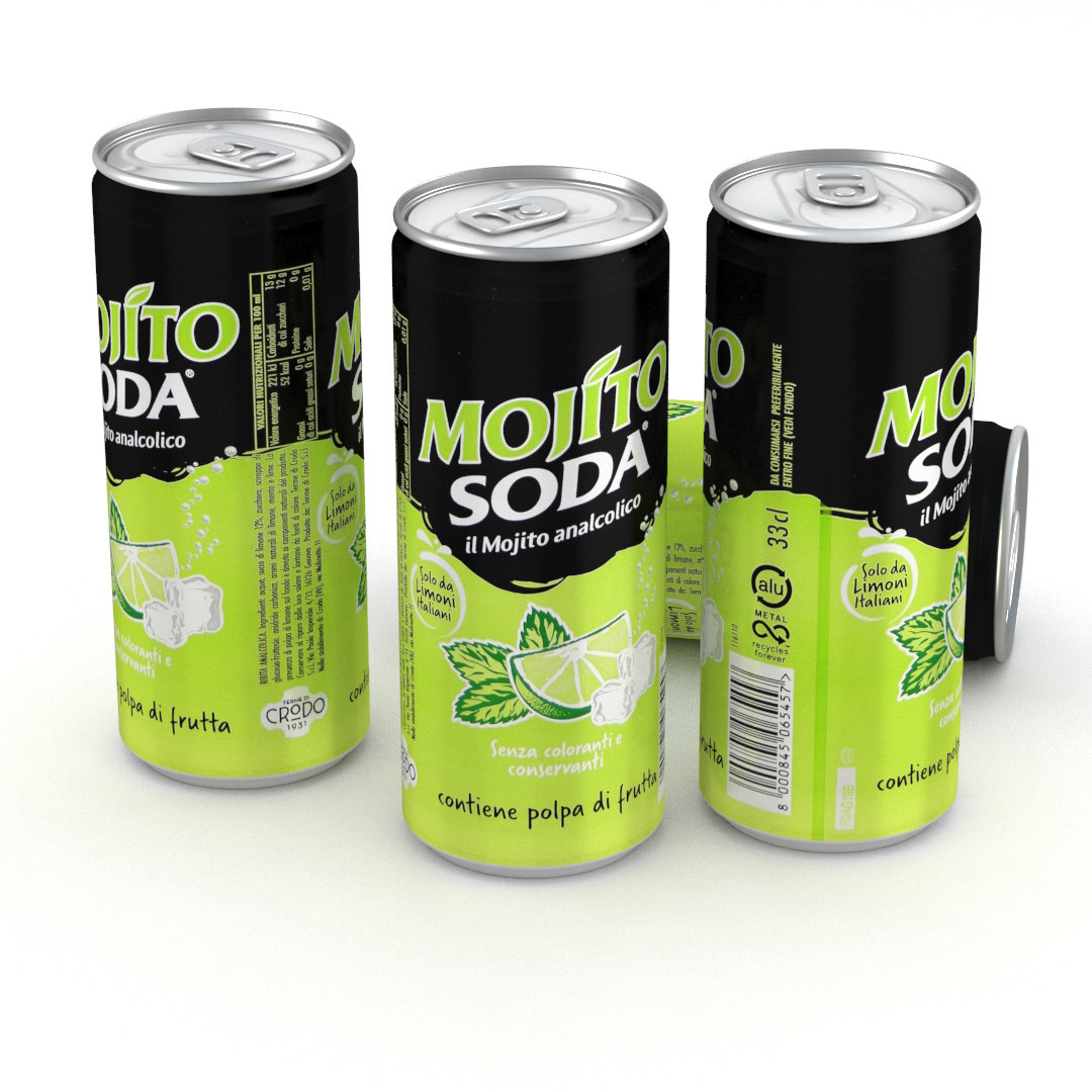 modelo 3d Bebida Lata Terme di Crodo Mojito Soda 330ml Tall 2020 ...