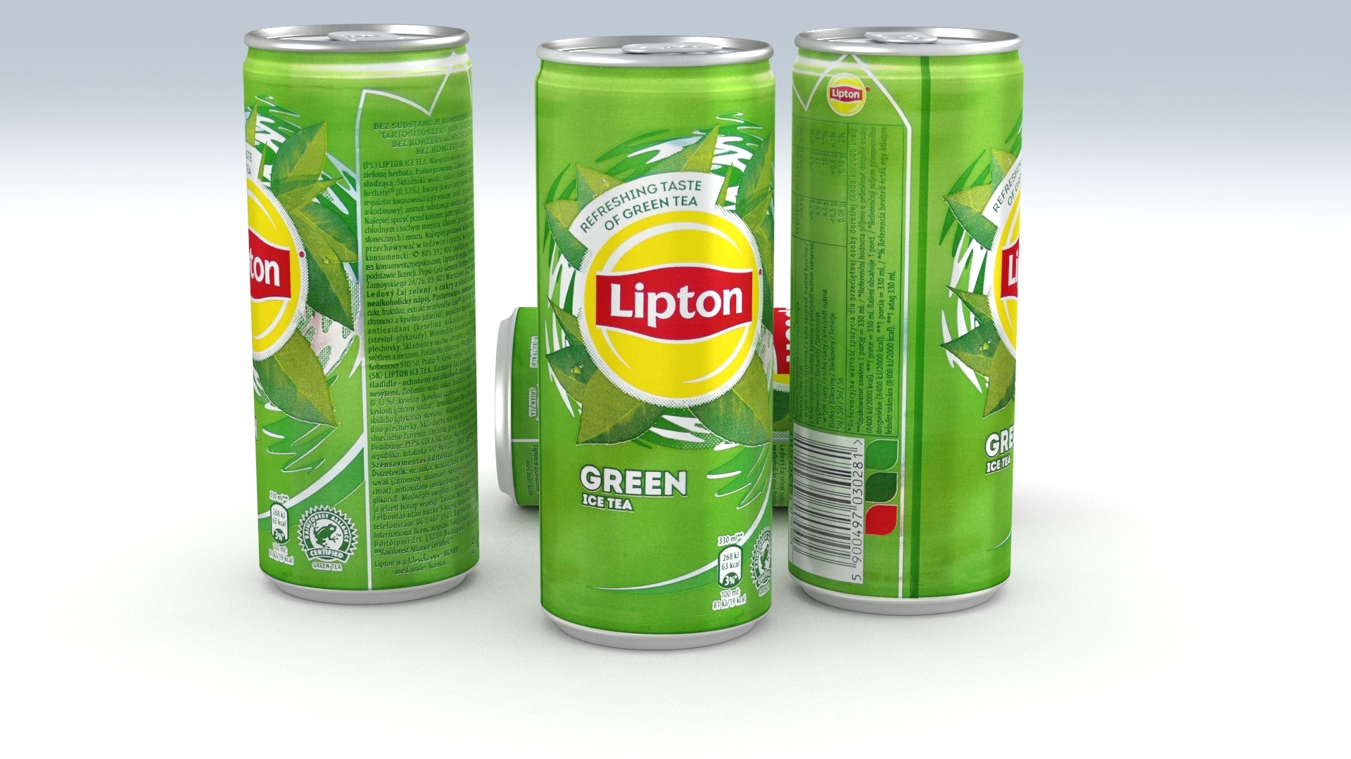 modelo 3d Lata de bebida Lipton Green Ice Tea 330ml Tall 2020 ...