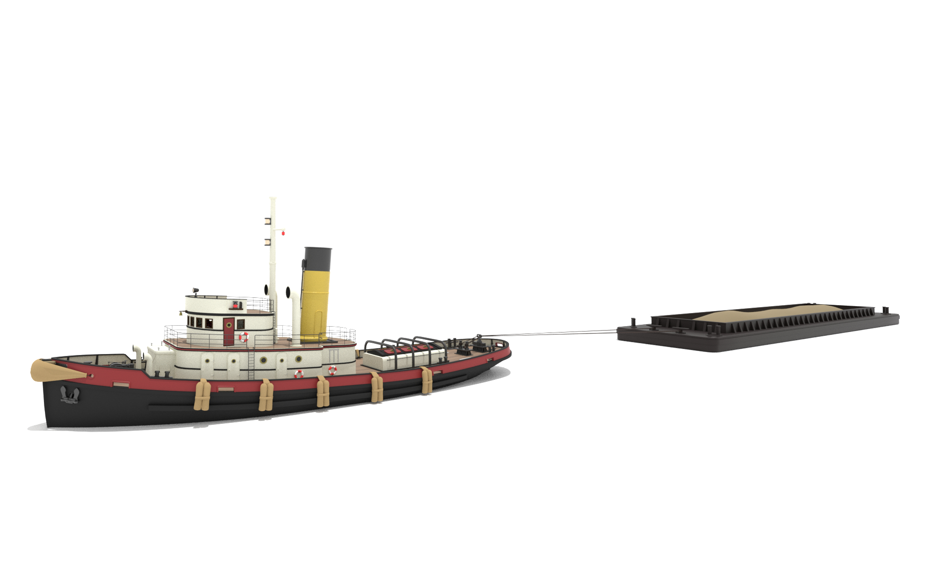 3D steam tug boat - TurboSquid 1594719