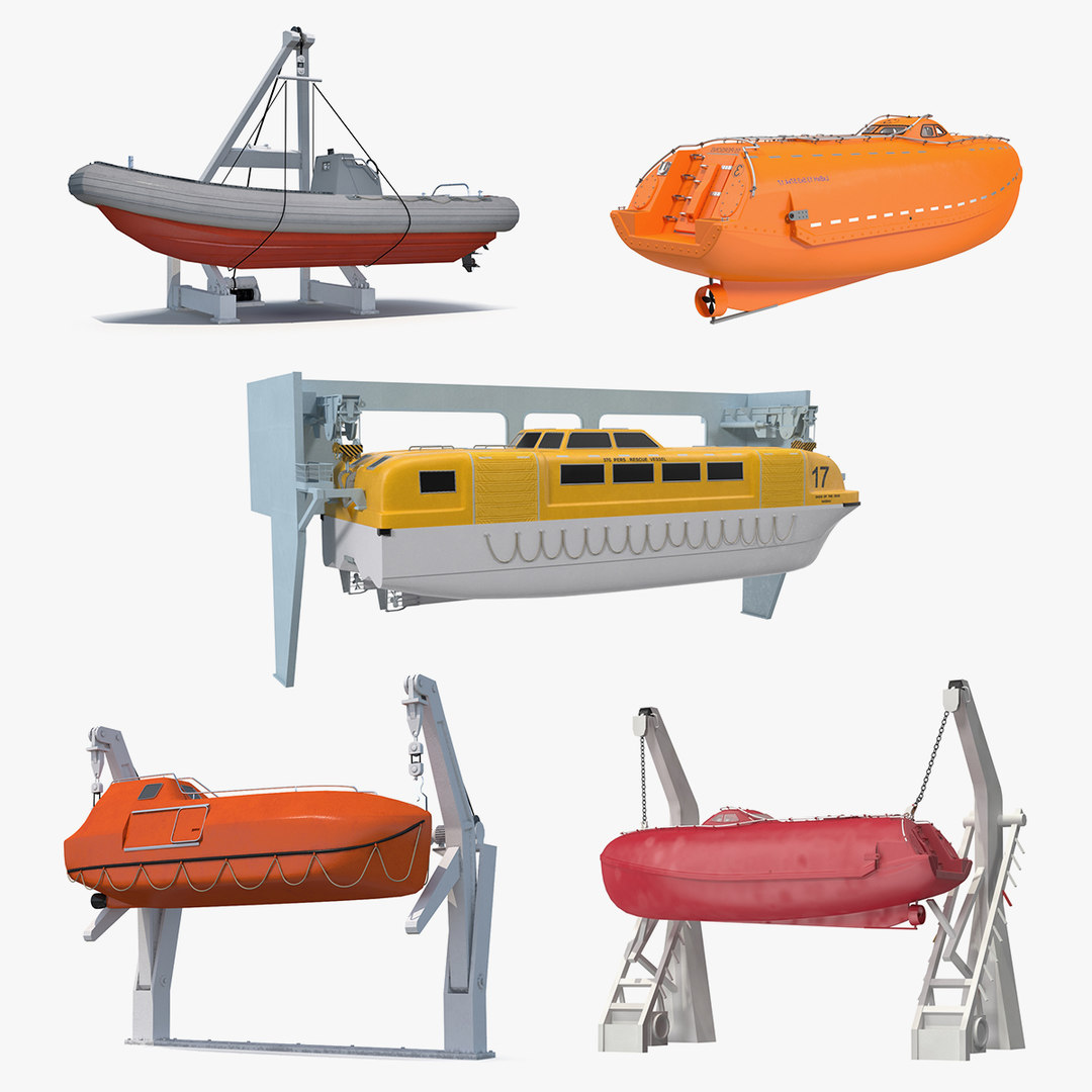 3D lifeboats 2 boat life model - TurboSquid 1597055
