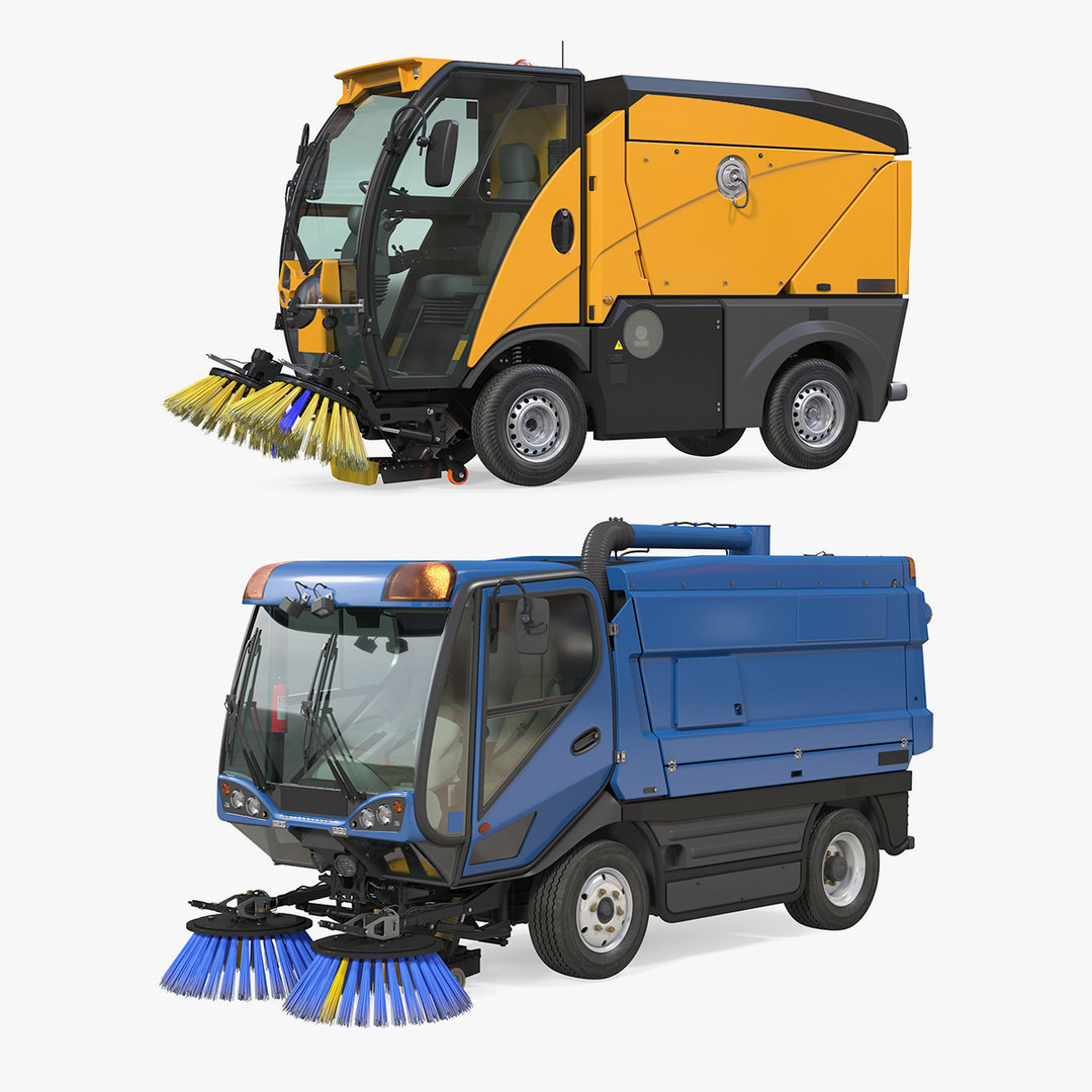 Road sweepers collecting 3D model - TurboSquid 1597126