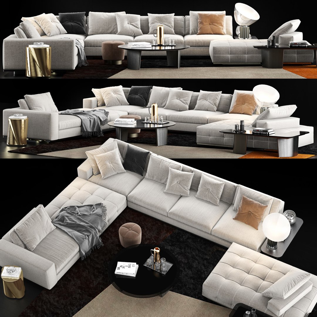 Minotti lawrence sofa model - TurboSquid 1595040