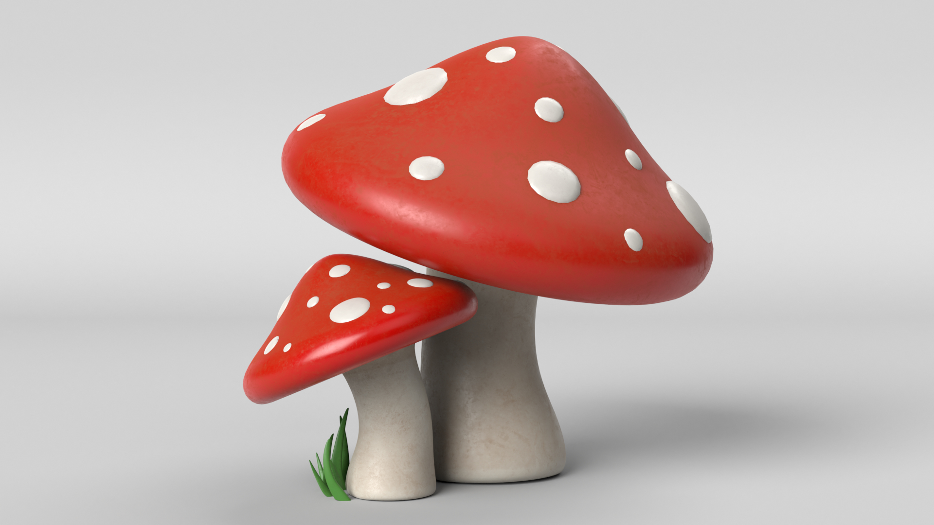 3D cartoon toadstool mushrooms - TurboSquid 1595111