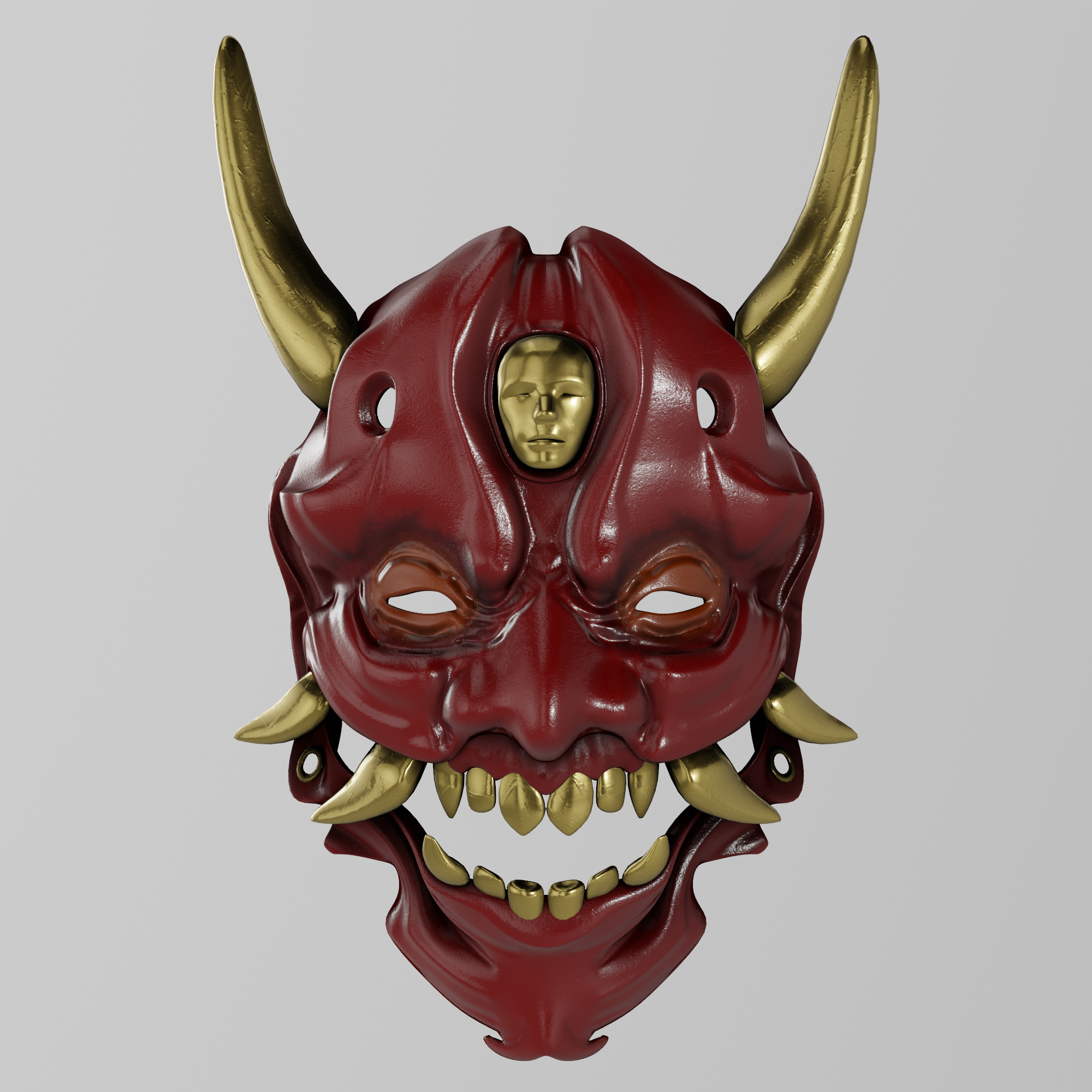 Japanese demon mask 3D model - TurboSquid 1594376