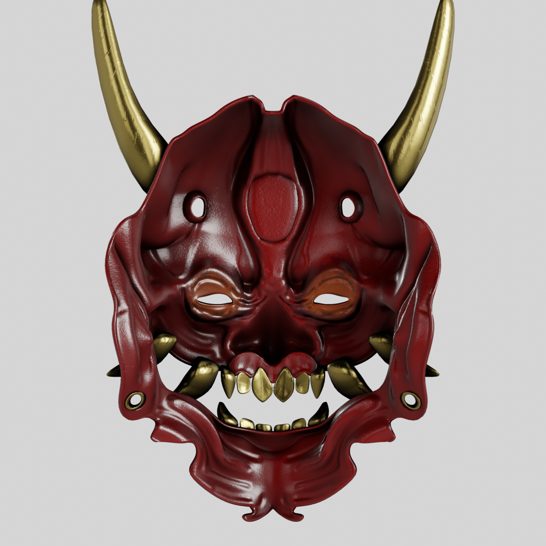 Japanese Demon Mask 3d Model Turbosquid 1594376