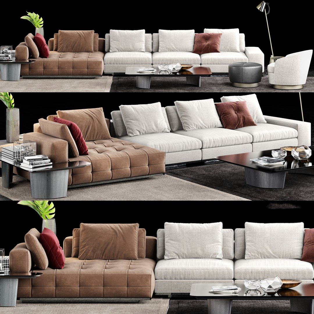 3D minotti lawrence sofa - TurboSquid 1595626