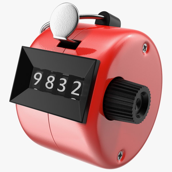 modelo 3d Mechanical Hand Tally Counter Red - TurboSquid 1595954