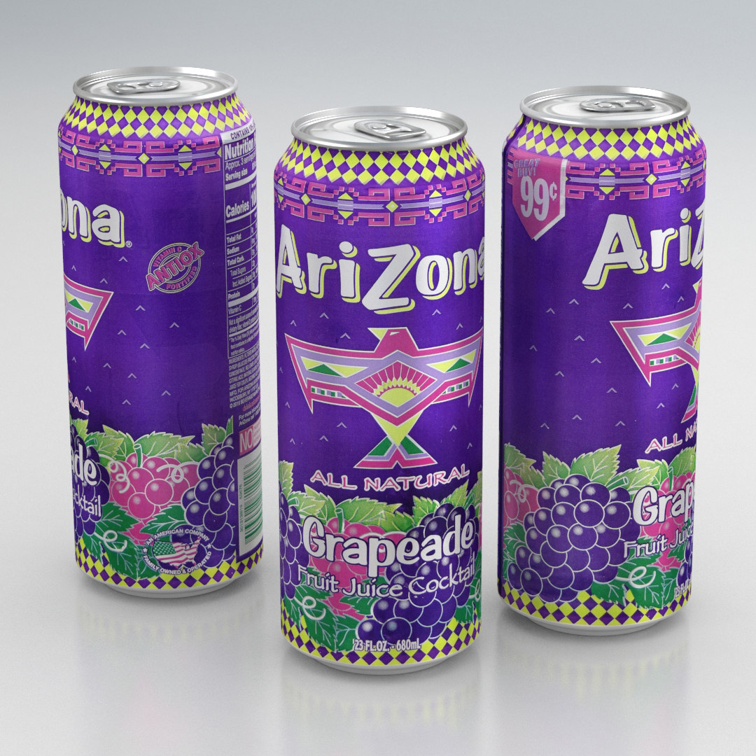 modelo 3d Lata de bebida Arizona Grapeade 23 FL OZ 680ml 2020 ...