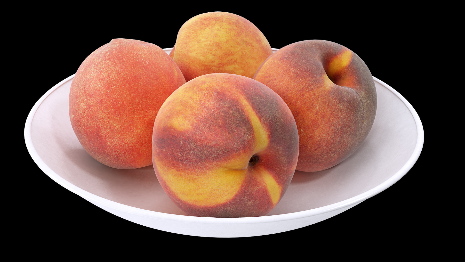 Peaches plate 3D model - TurboSquid 1595938