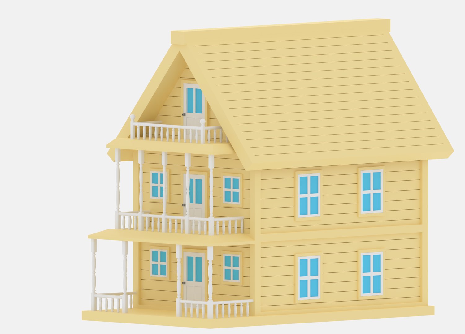 Beautiful cartoon house 3D model - TurboSquid 1596346