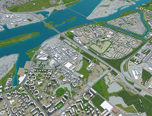 3D city area building model - TurboSquid 1596457