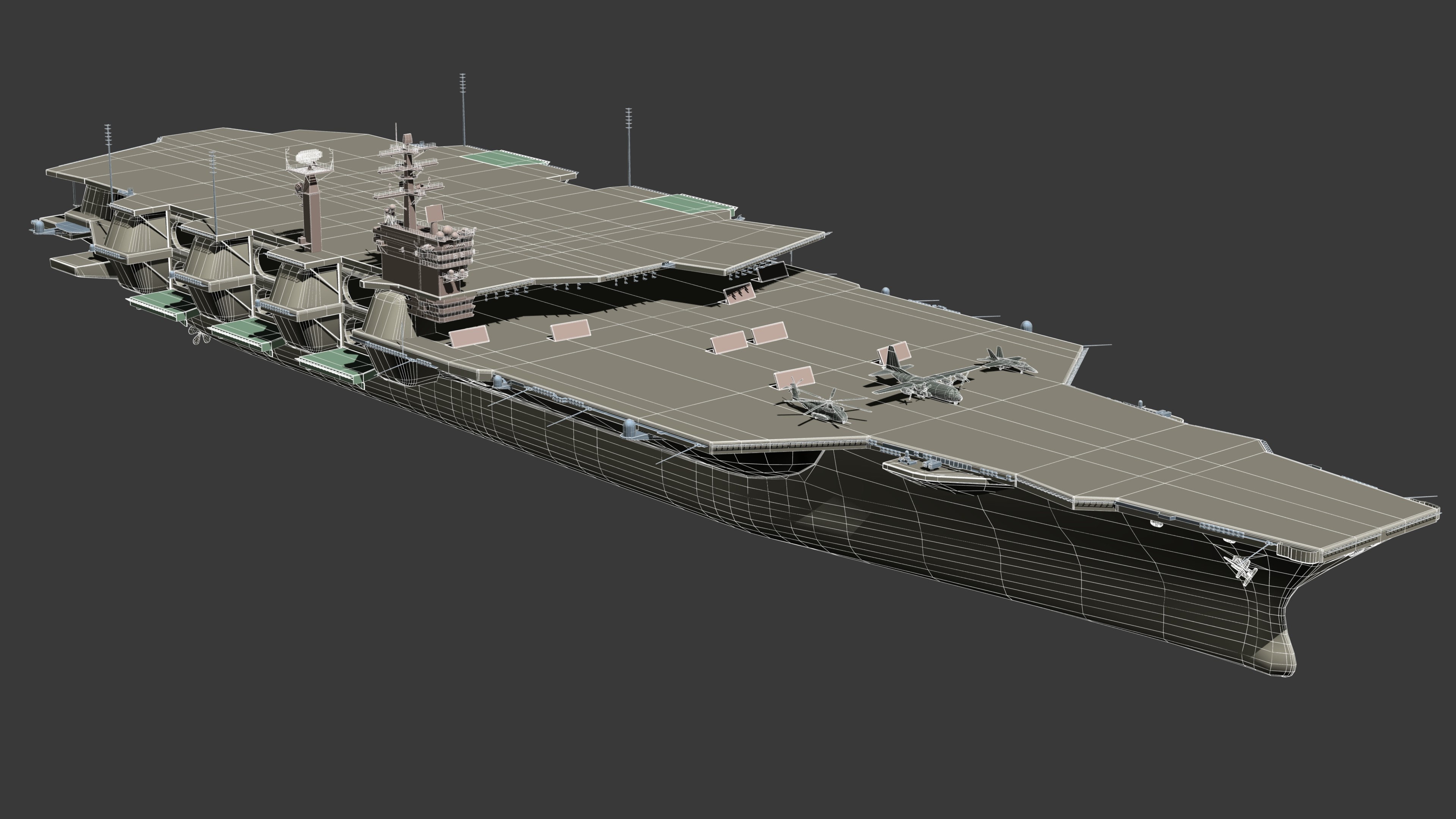 Aircraft carrier warship model - TurboSquid 1596563