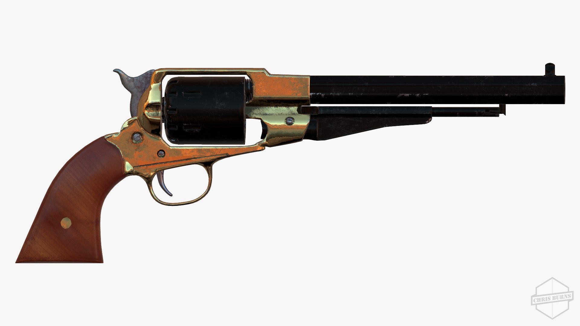 1858 Remington Revolver 3D-Modell - TurboSquid 1313845