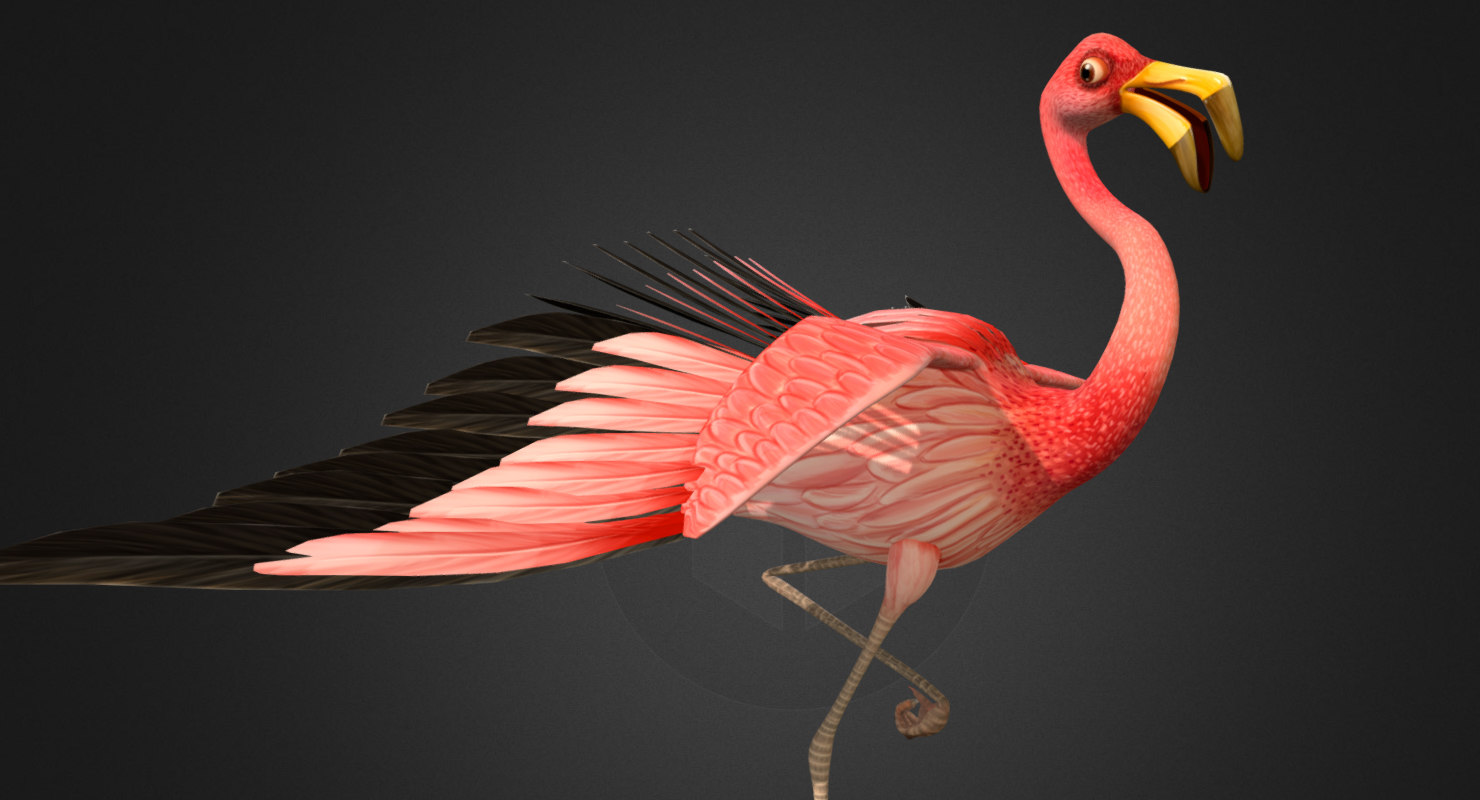 3D flamingo stylized - TurboSquid 1597081